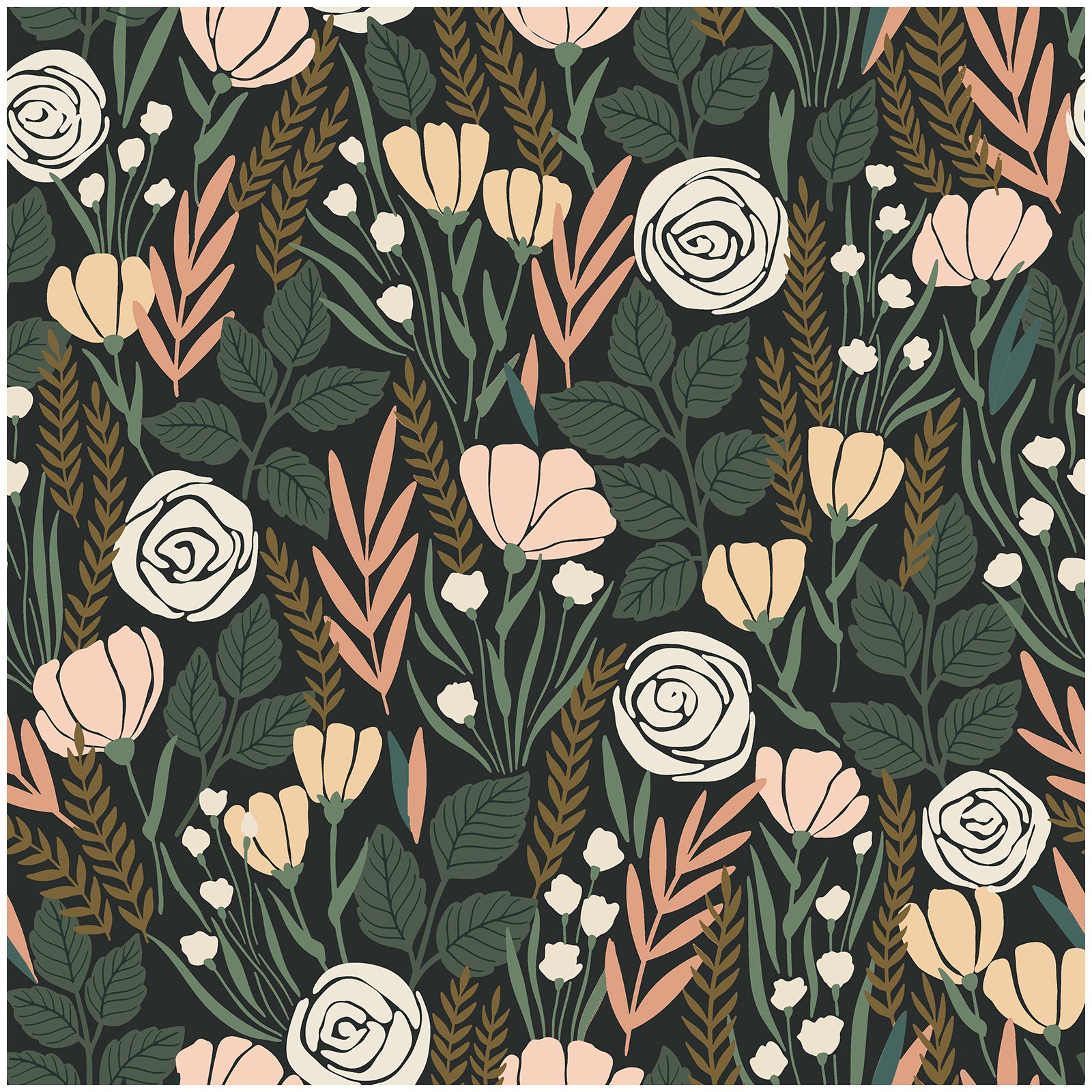dark green wallpaper patterned