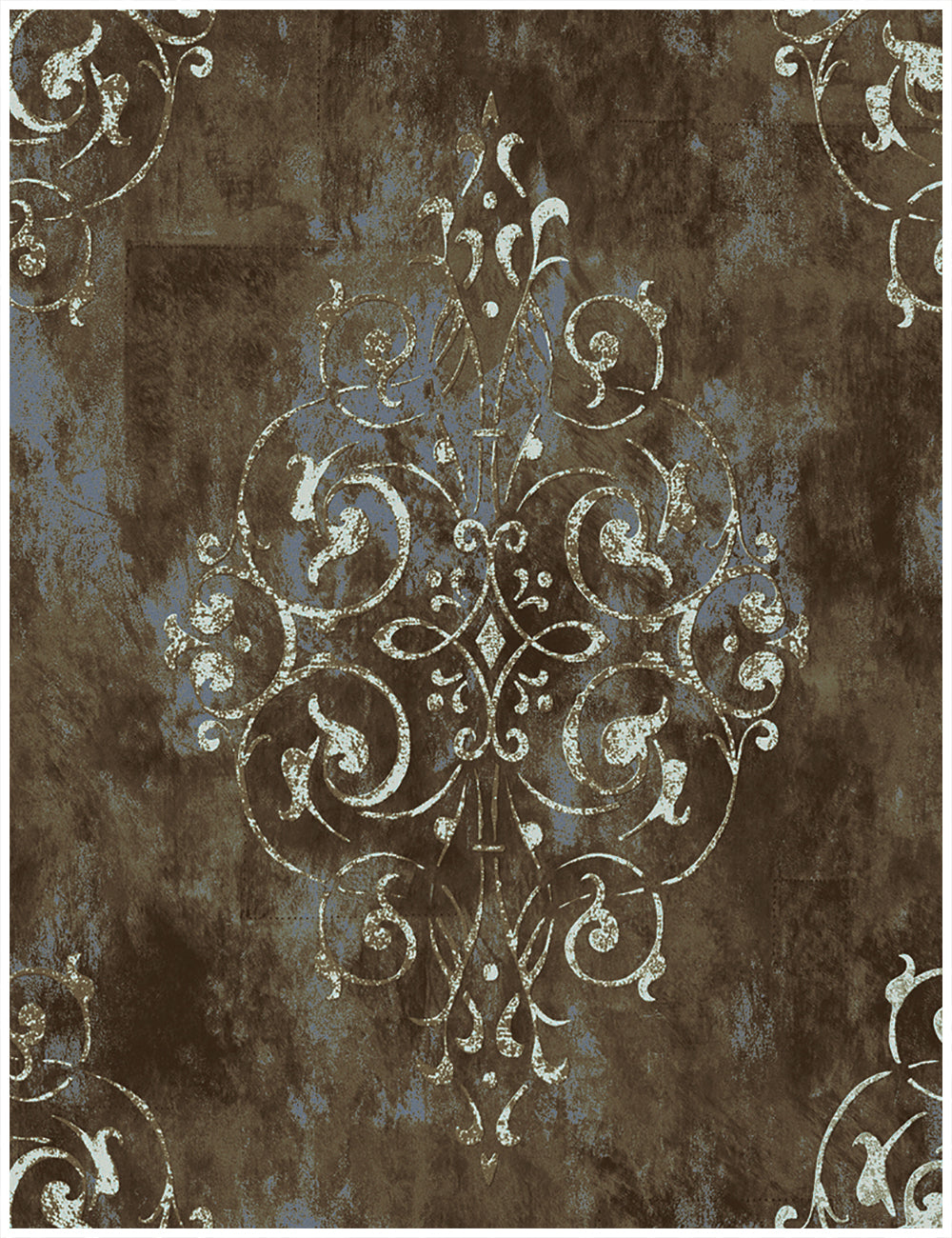 damask wallpaper brown