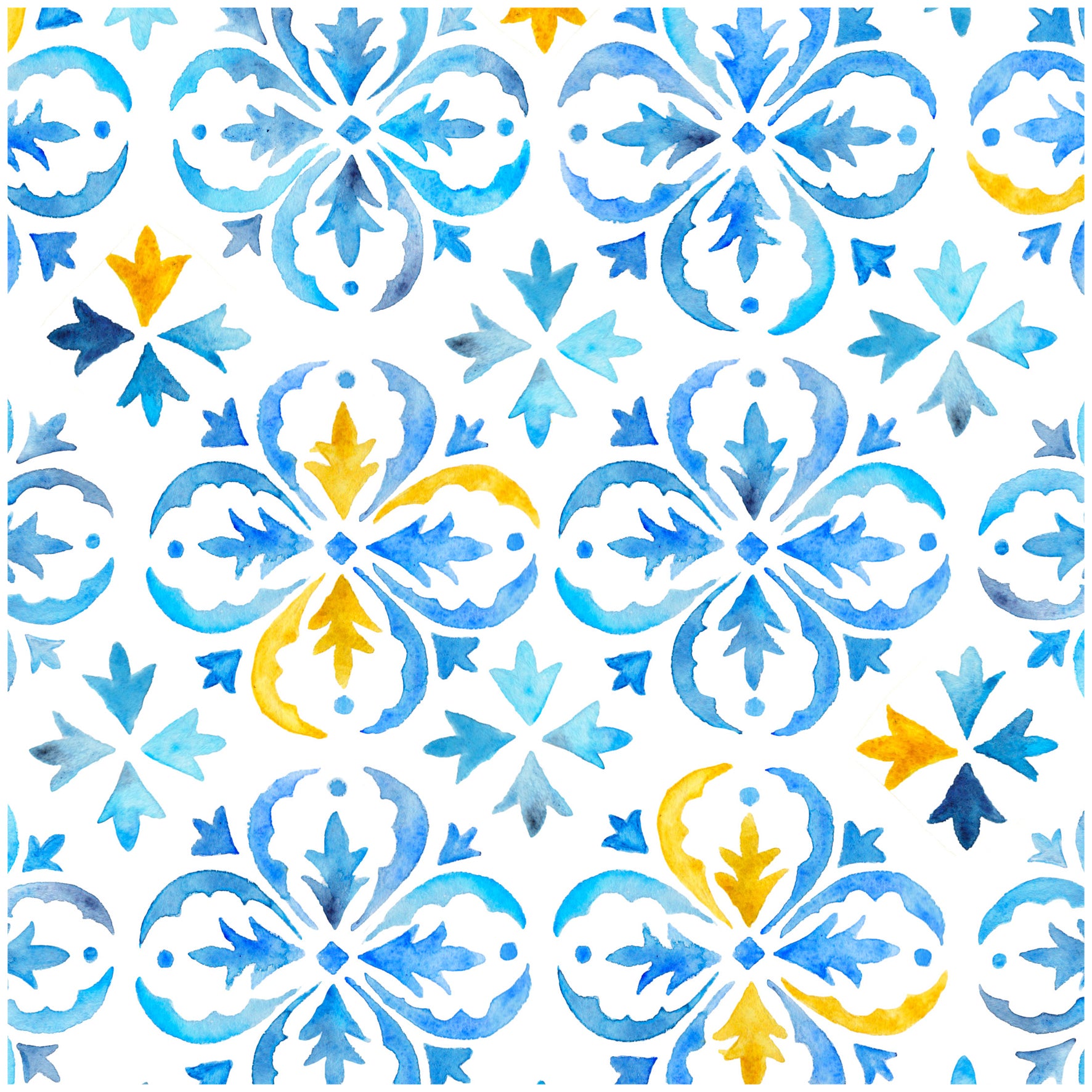 watercolor tile pattern