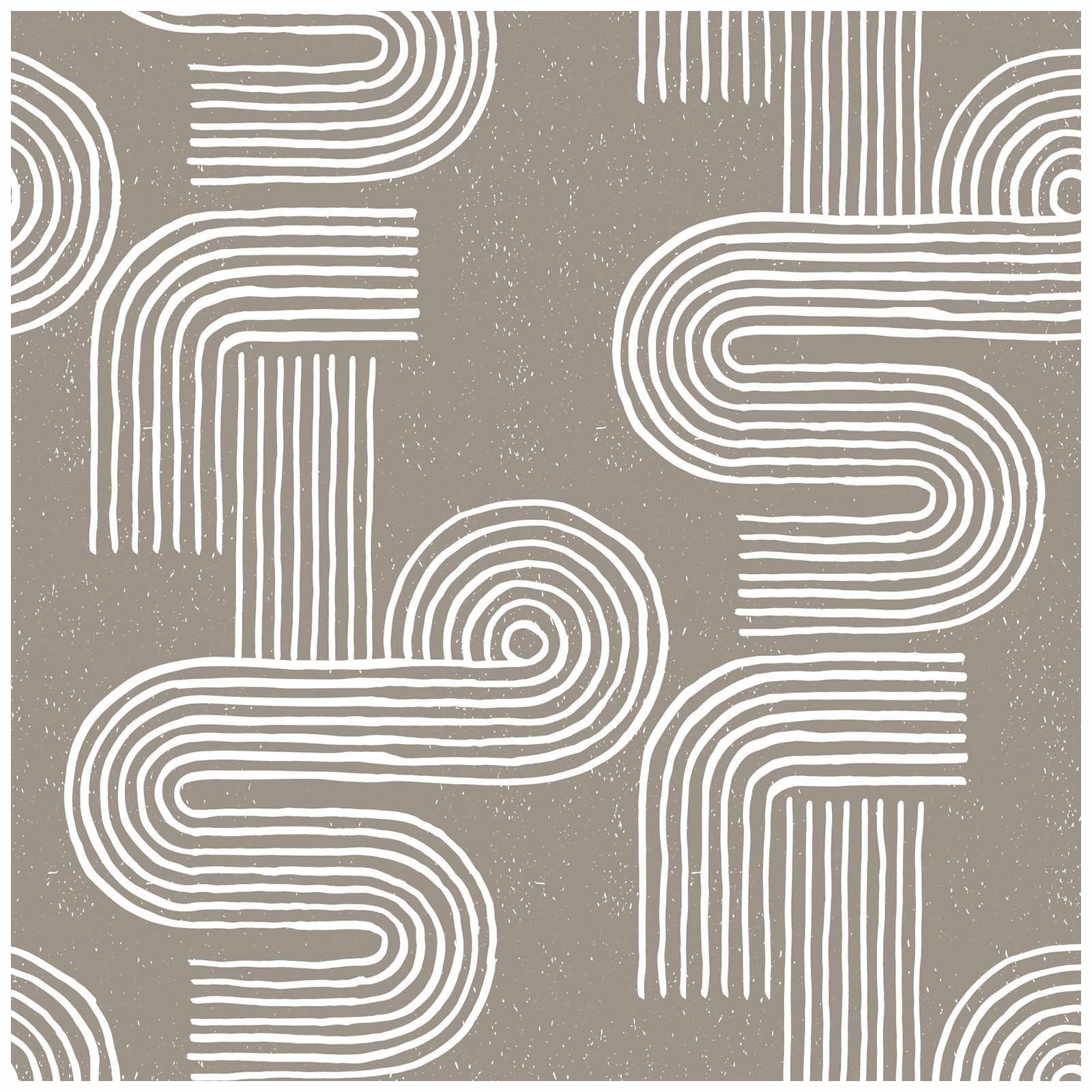 Geometric Swirl Swell Removable Lt.Brown/White Stick on Contact Paper