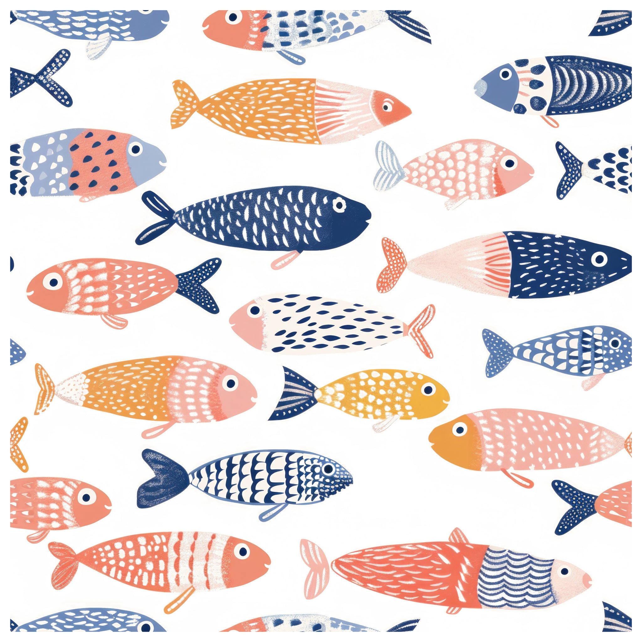 Nautical Fish Peel and Stick Wallpaper Ocean Theme