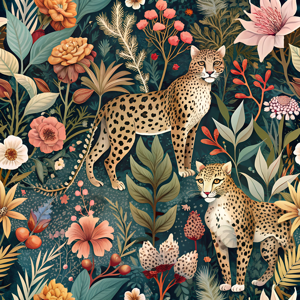 Tropical Leopard Animal Forest Peel and Stick Wallpaper