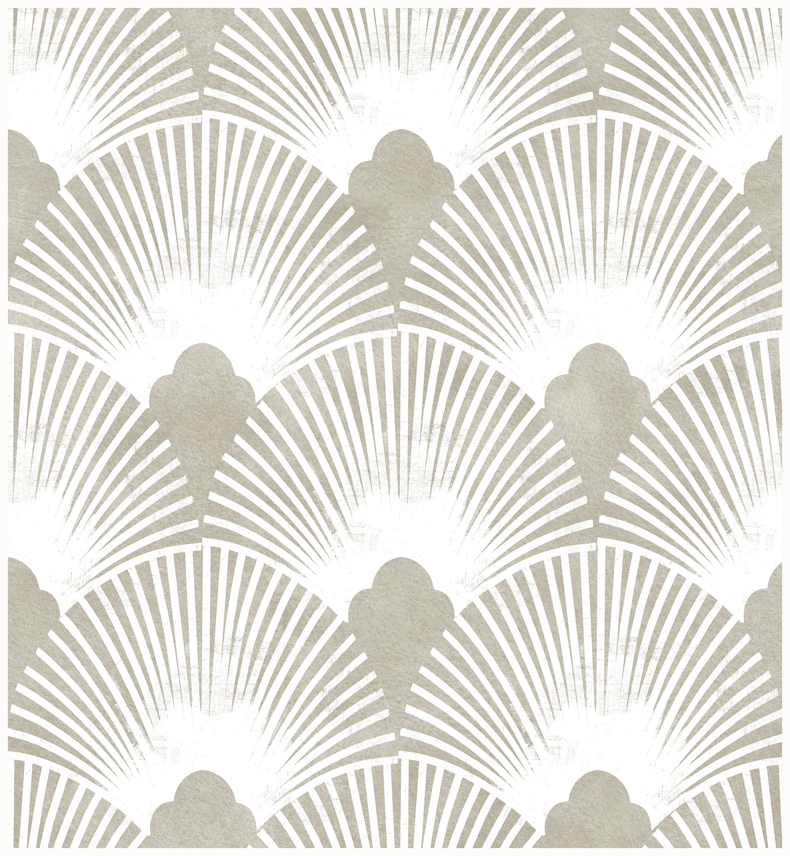 Vintage Fan Pattern Wallpaper - Elegant Gray Geometric Wall Decor
