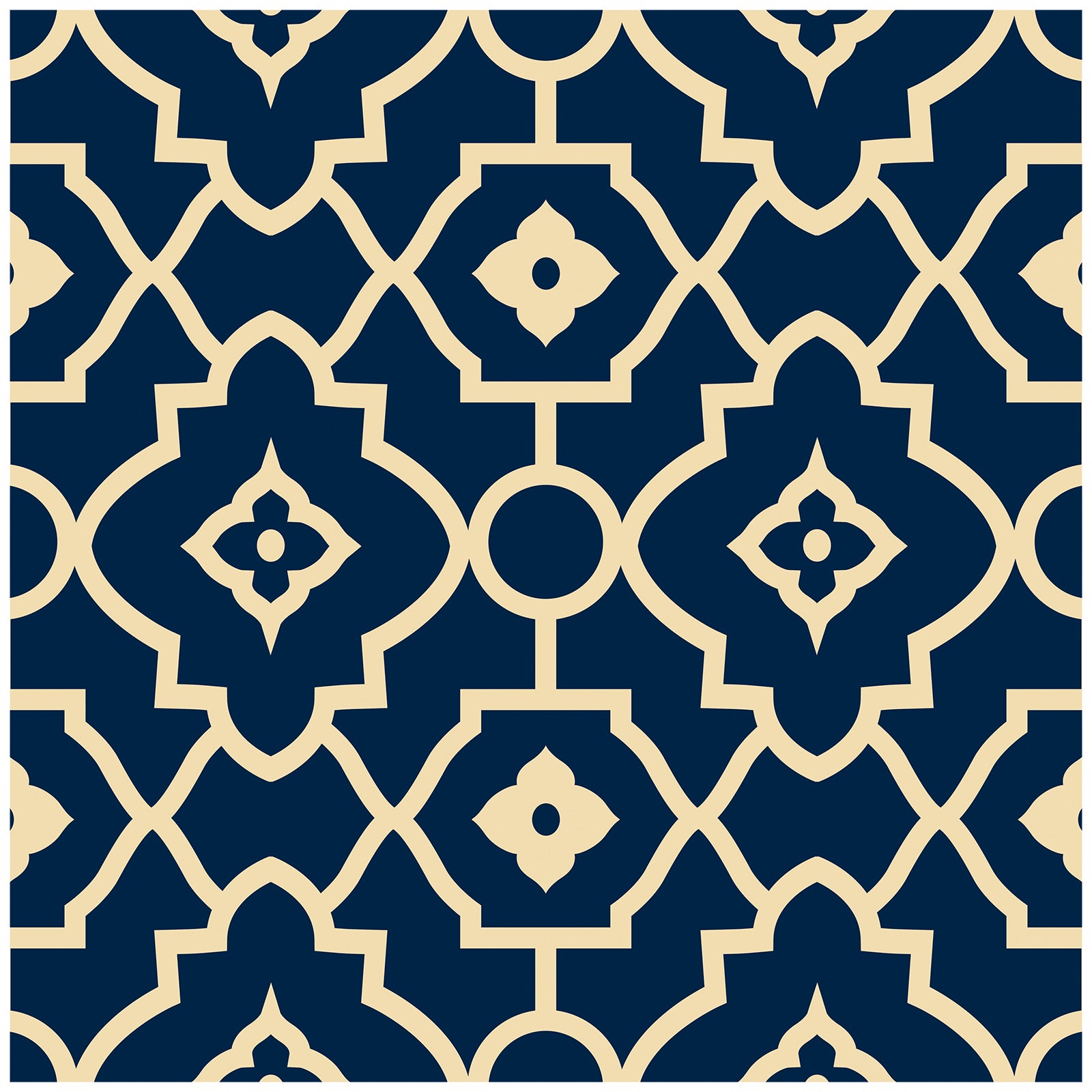 Geometric Symmetrical Pattern Wallpaper | Deep Blue Mediterranean Style ...