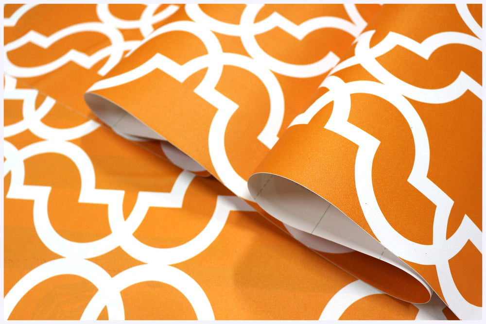 Modern Geometric Orange Wallpaper