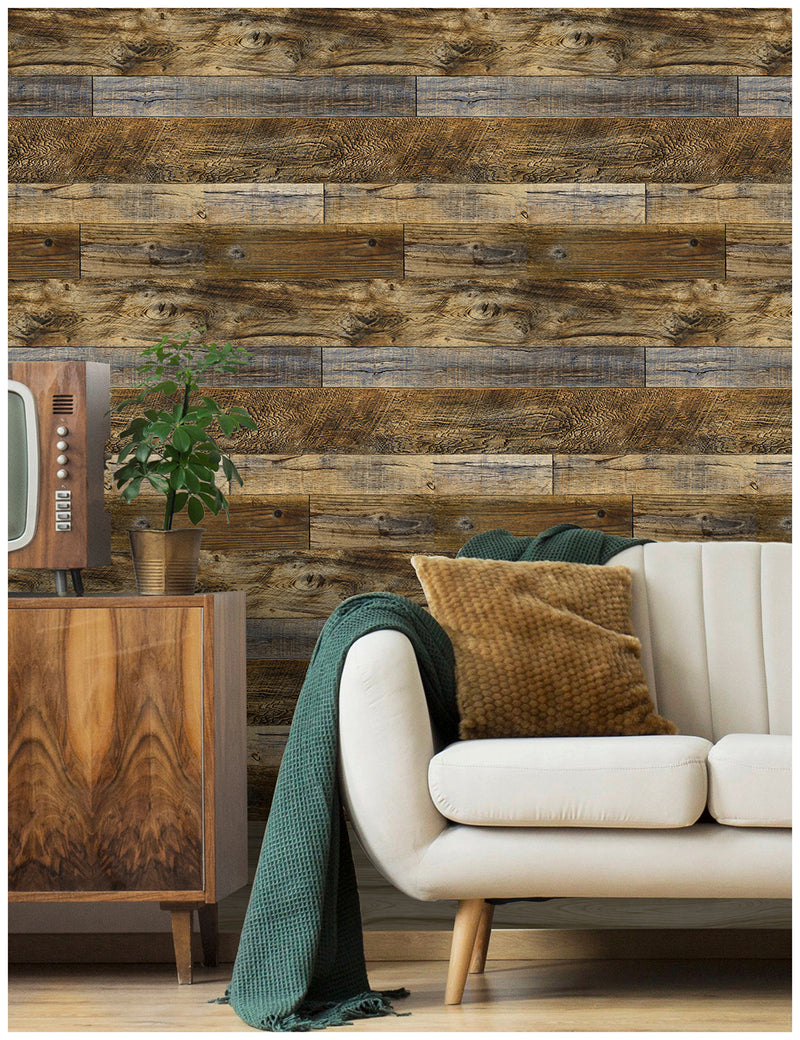 Rustic Natural Wood Grain Wallpaper